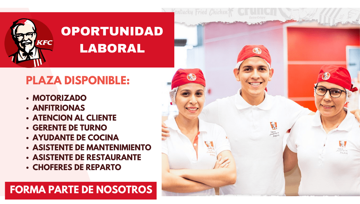 KFC Trabaja con Nosotros - Empleos Atractivos